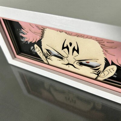 Paper Cut Shadow Box Jujutsu Kaisen Sukuna Led Light for Bed