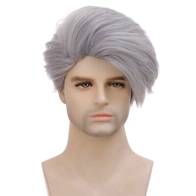 Mens Wigs Fashionable And Personalized Silver-gray Chemical