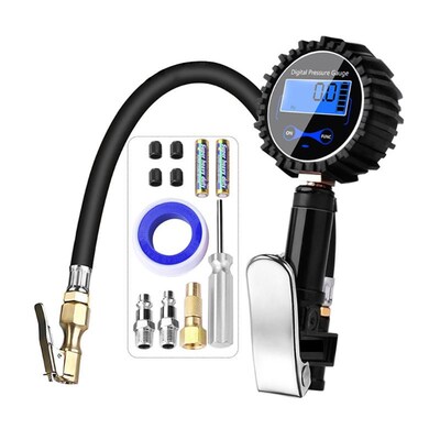 Digital Tire Inflator Pressure Gauge Air Compressor Pump Qui