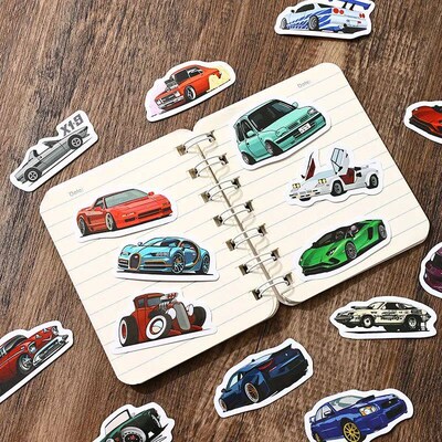 50/100 Pcs Retrofit Racing Car Graffiti ers Laptop Guitar Lu