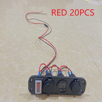 Waterproof  Switch Panel 12~24V Dual USB Port Digital Voltm