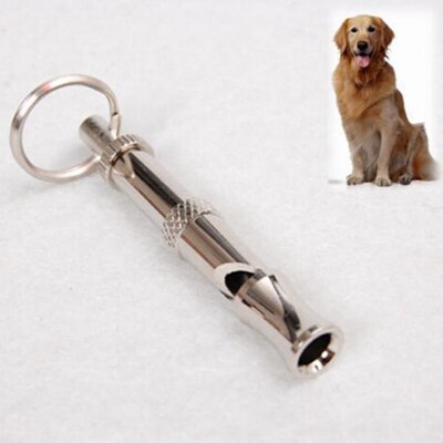 Pet Dog Whistle Silver Adjustable Dog Training Whistle Train