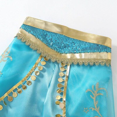 PRINCESS-VALLEY Jasmine Costume for Girls Arabian Sequined P