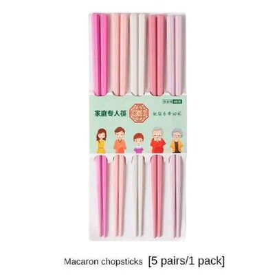 Alloy Chopsticks Macaron Hexagonal Small Fresh Morandi