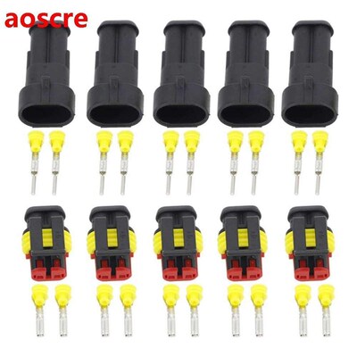 5 Sets 2 Pin AMP 1.5 Connectors,DJ7021-1.5 Waterproof Electr