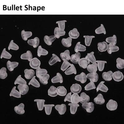 500-2000pcs clear Silicone Rubber Earring Back Stoppers for
