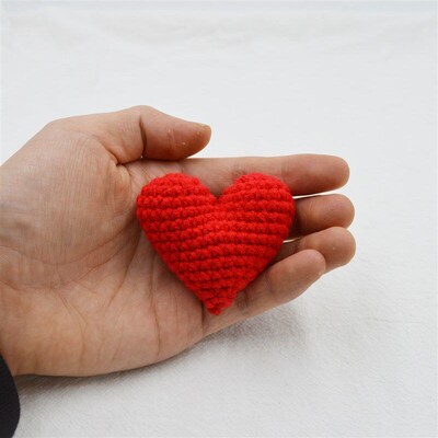 Knitted Heart Keychain Wool DIY Couple Bestie Gift Heart Orn