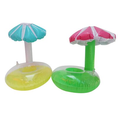 Mini Inflatable Flamingo Pool Float Toys Drink Float Cup Hol