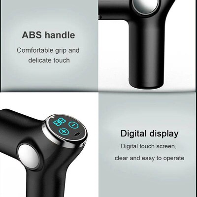 Fascia Gun Deep Tissue Massage Black Gray LED Display Multif