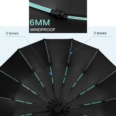 Windproof Automatic Umbrella 80 Reinforced Fiberglass Ribs,