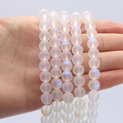 4 6 8 10mm Matte White Aurora Crystal Glass Beads Frosted Gl