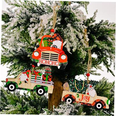 Christmas Wooden Car Decoration Pendant Printing Christmas
