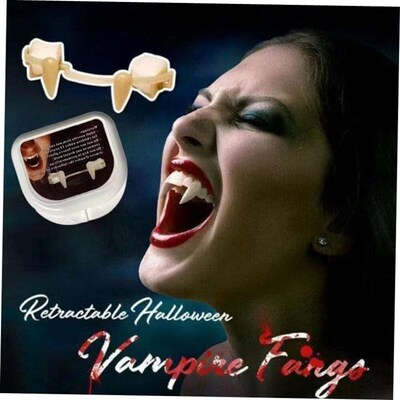 New Halloween Cosplay Retractable Vampire Teeth Dentures