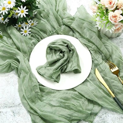Set of 6 Sage Gauze Cheesecloth Napkin Semi-Sheer Table plac