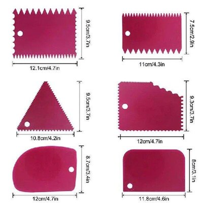 11pcs Irregular Teeth Edge Cream Scraper Cake Trapezoid