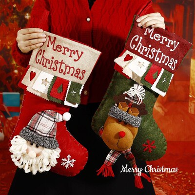 Santa stocking presents Goodie bags Christmas decorations
