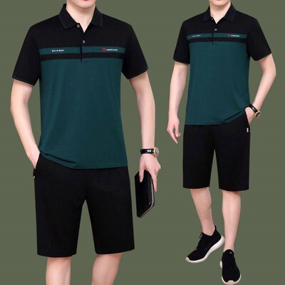 Dad Summer Suit Middle-aged and Elderly Summer Cotton Casual