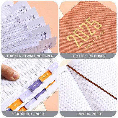 2025 A5 Daily Planner Notebook 365-Day Calendar Weekly Month