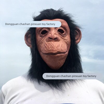 Halloween gorilla mask headgear万圣节表演猩猩面具头套道具