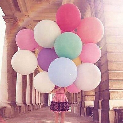 Black Round Latex Balloons 36 Inches Wedding Decoration Heli