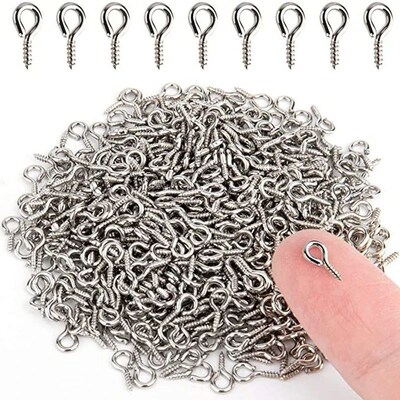 300pcs Small Tiny Mini Eye Pins Eyepins Hooks Eyelets Screw