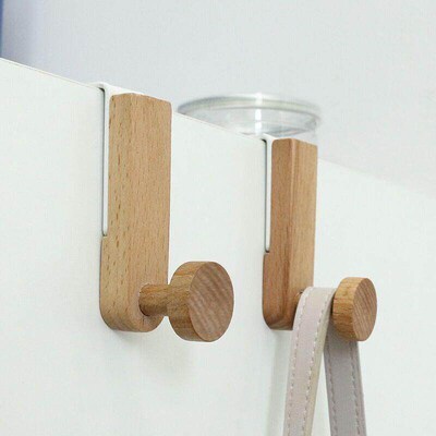Japanese-style Wrought Iron Wooden Cabinet Wardrobe Hook