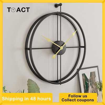 Large Vintage Metal Wall Clock Modern Design For Home Office
