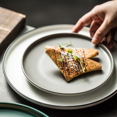Dinner Plates ceramic steak plate web Porcelain盘 Ware White