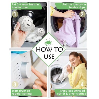 7cm Sheep Grey Fleece Dry Kit Ball Reusable Wool Dryer Balls