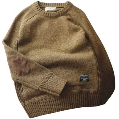 New Men Pullover Sweater Fashion Patch Designs Knitted Sweat