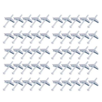 50PCS 1/8 Inch Toggle Bolts For Drywall, Heavy Duty Drywall