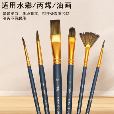 Watercolor pen Gouache pen Line pencil Nylon wool round pen