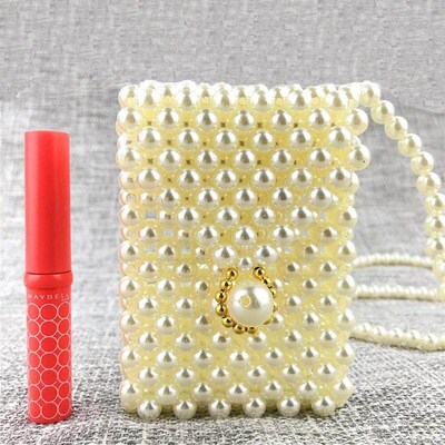 Hengmei handmade pearl Bag Mini mouth red bag pearl chain ba