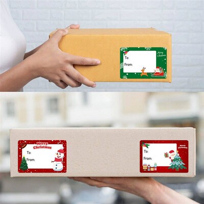 60pcs/10sheets Christmas Tags 8 Design Gift er Name Tag with