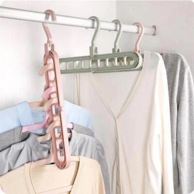 Nine-hole Space-saving Creative Clothes Hanger Storage Wonde