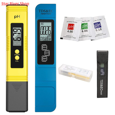 2Pcs TDS Meter Digital Water Tester Digital 0.0-14.0 PH Mete