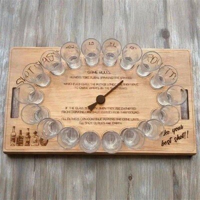 Parties Drinking Game Roulette Wooden Game Night Wheel Fun