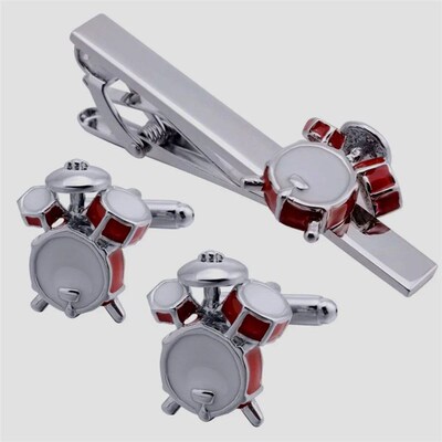 Fashion Musical Instrument Rose Shape Circular Metal Cufflin