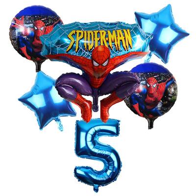 6pcs/lot Spider Man Homecoming Happy Birthday Party Balloons