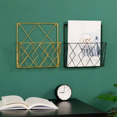 1Pc Modern Wall Mounted Magazines Newspaper Storage Rack Hom