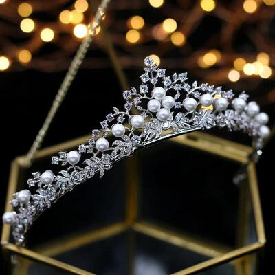 Royal Princess  Wedding Tiaras Crowns Freshwater Pearls Brid