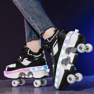 Roller Skates with Four Wheels Lightup Wheels Kids Skates De