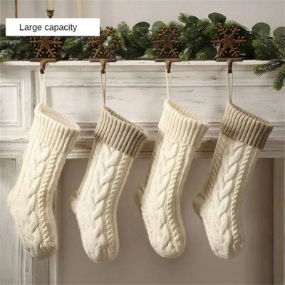 46cm Christmas Stockings For Kids Large Size Cable Knit Stoc