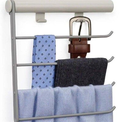 4 Layers Trouser Necktie Display Rack Sliding Self-adhesive