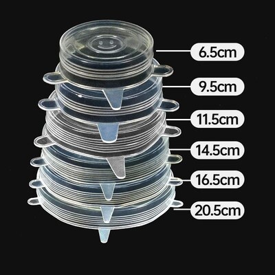 6pcs Silicone Elastic ver, Universal Silicone Food Packaging
