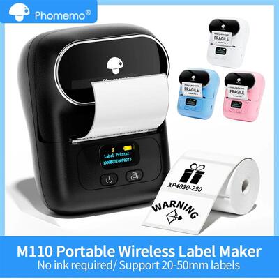 M110 Mini Portable Thermal Printer Self-Adhesive er Label Ma