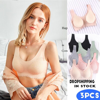 Dorpshipping 3PCS/lot Latex Plus size Latex Bra Seamless Bra