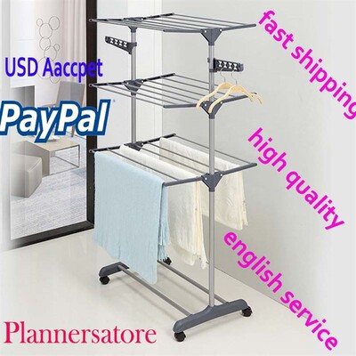clothes drying rack folding garment dryer hanger 晾衣架多层