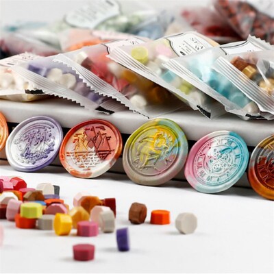 100pcs/Bag Mix Color Sealing Wax Beads Vintage Wax Seal Stam
