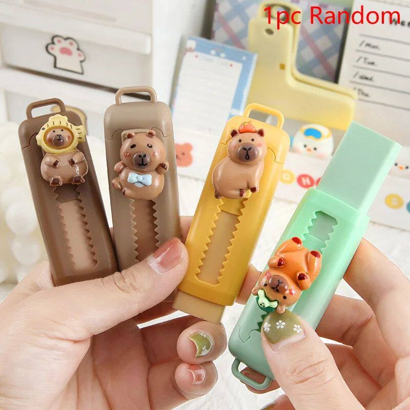 Kawaii Push Pull Capybara Eraser Cute Funny Pencil Rubber Ki
